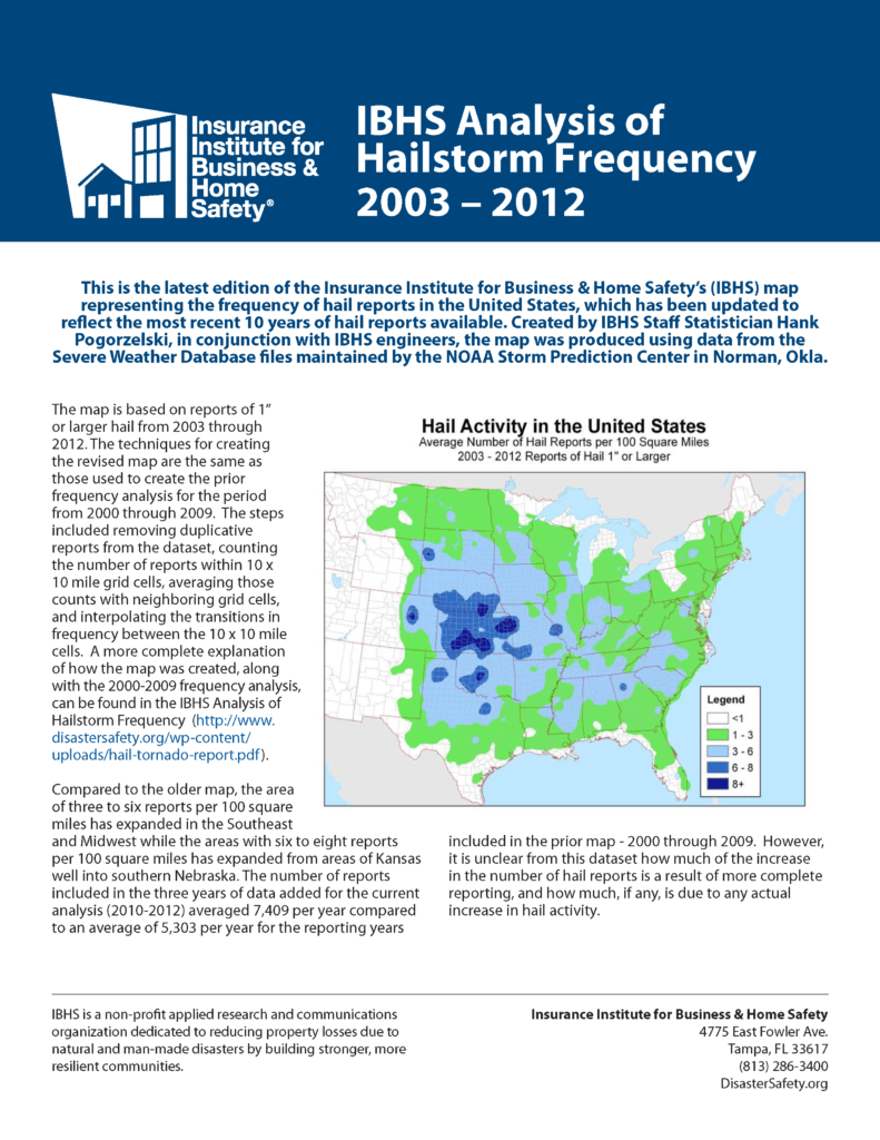 Analysis of Hailstorm Frequency – Insurance Institute for Business ...