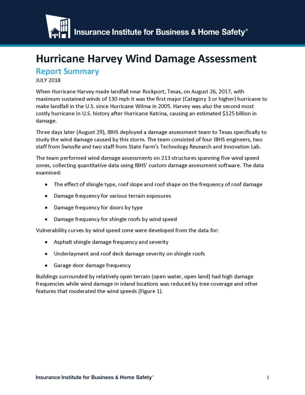 Post-Hurricane Investigations – Insurance Institute for Business & Home ...