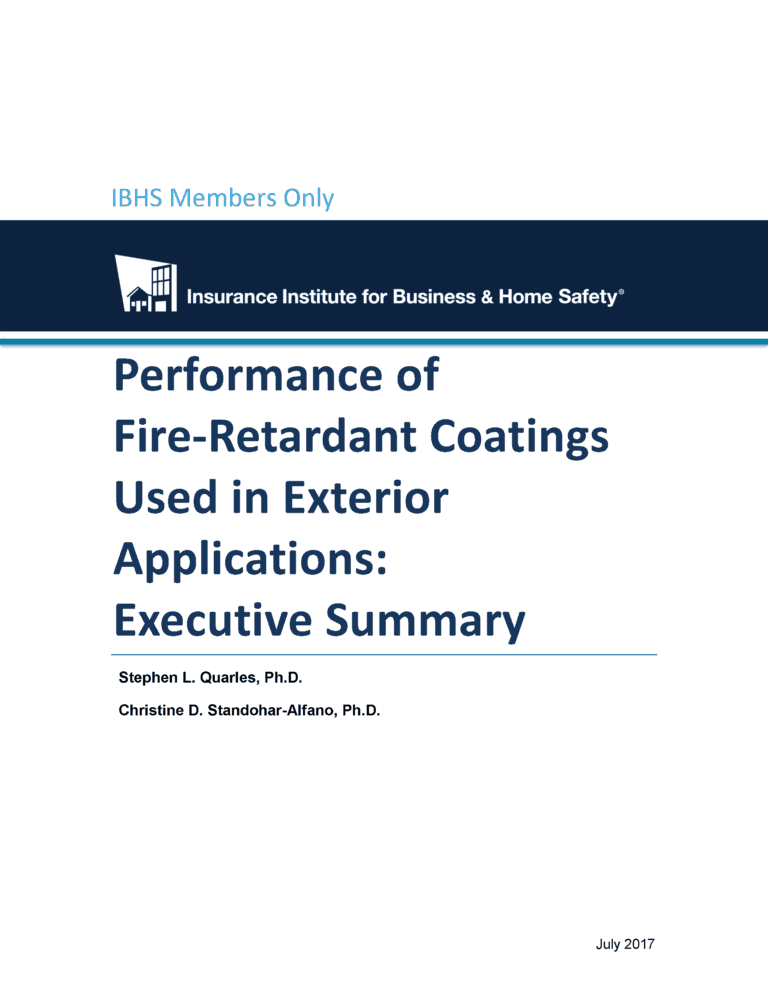 Fire-Retardant Coatings Used in Exterior Applications – Insurance ...