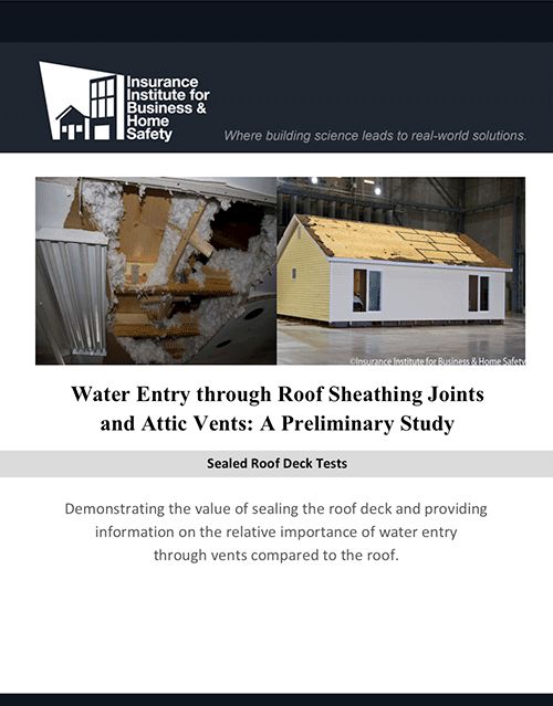 Building Vulnerability to Wind-Driven Rain Entry – Insurance Institute ...