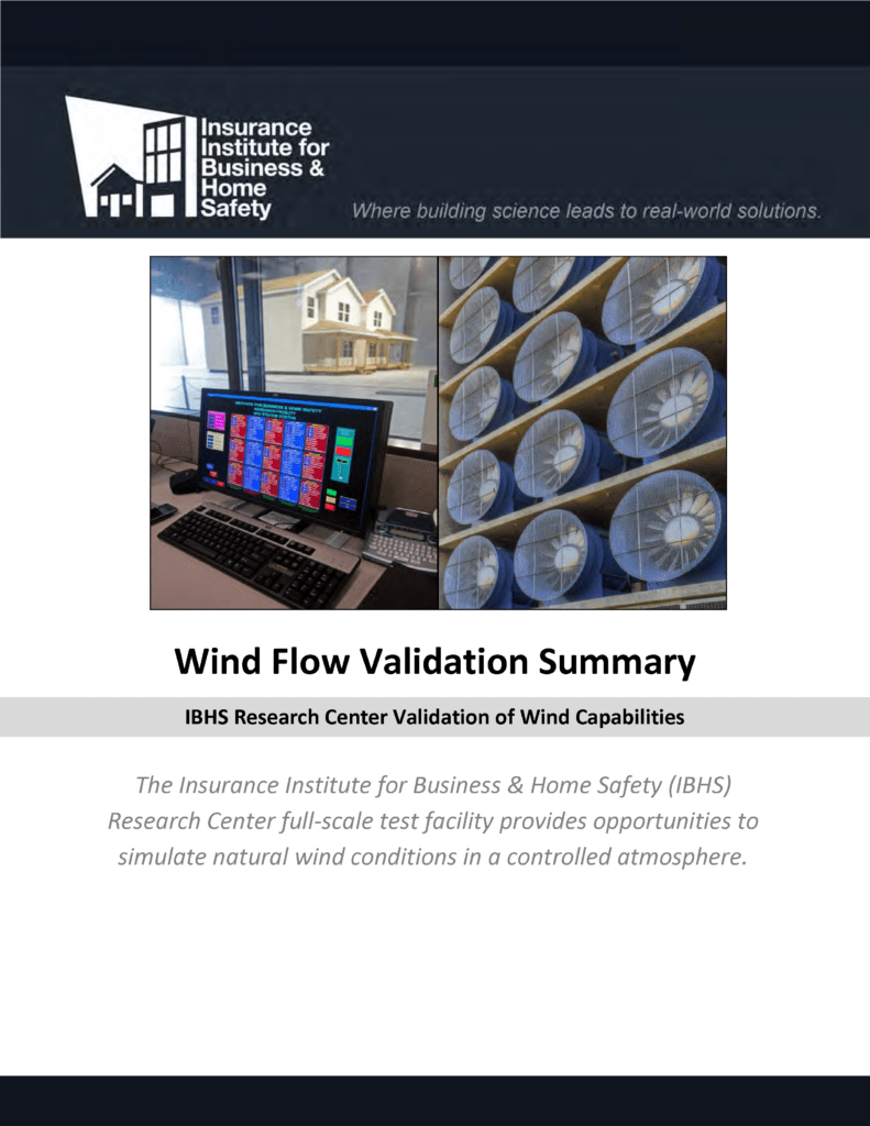 Wind Flow Validation – Insurance Institute for Business & Home Safety