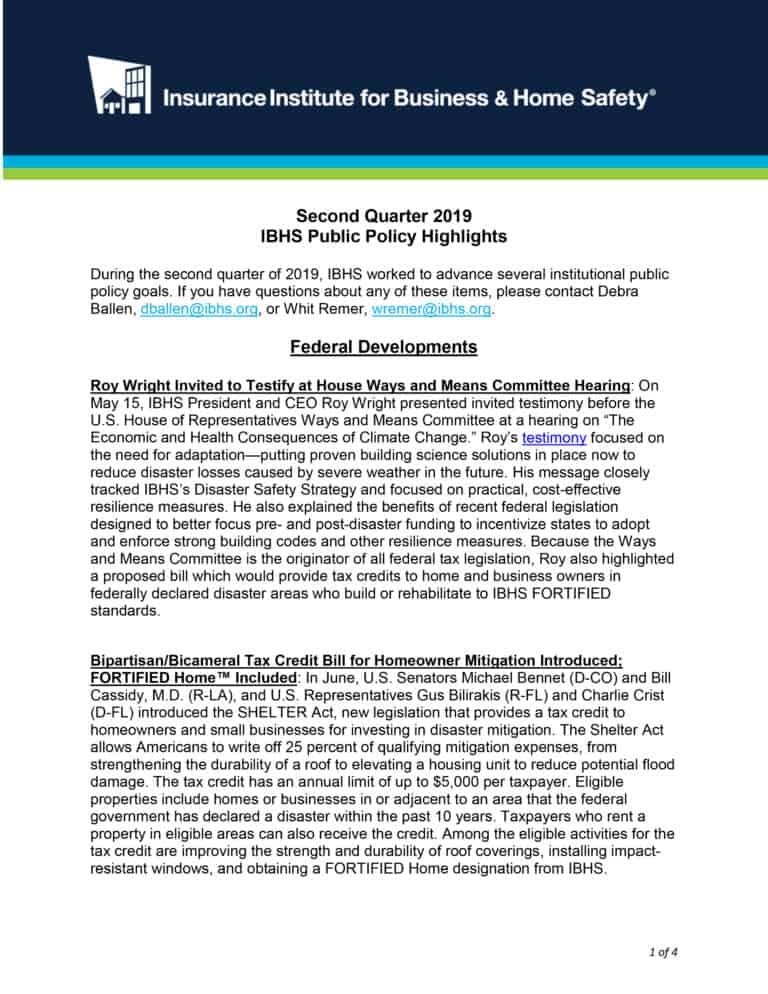 Public Policy Report (Members Only) – Insurance Institute for Business ...