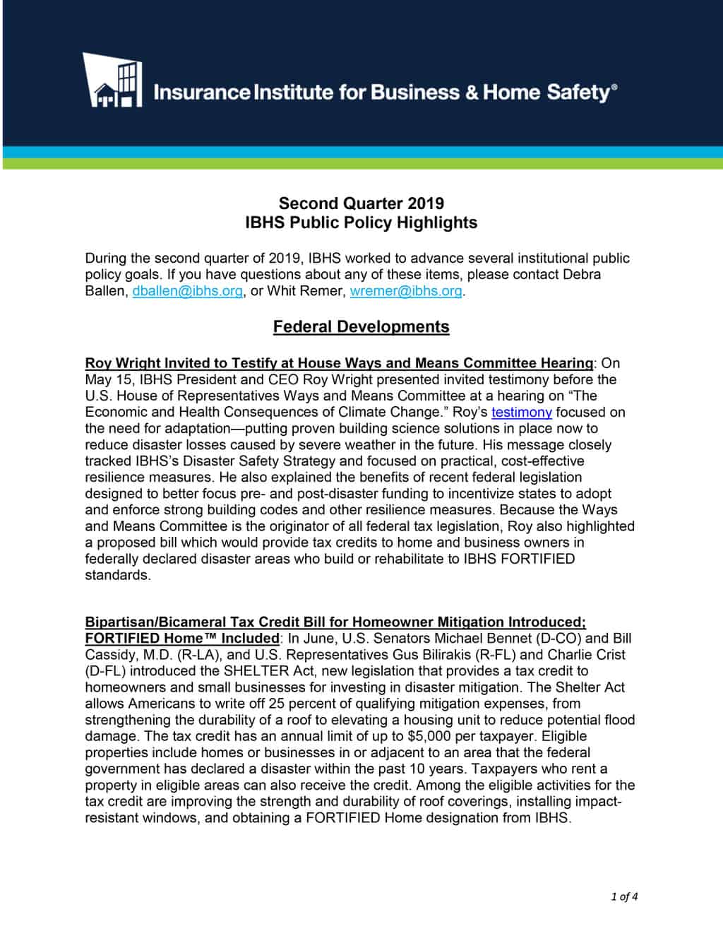 Public Policy Report (Members Only) – Insurance Institute for Business ...