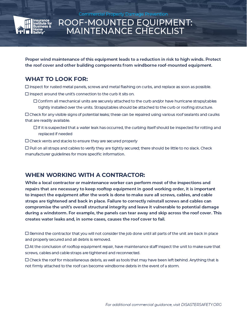 Commercial Loss Control Tools – Insurance Institute for Business & Home ...