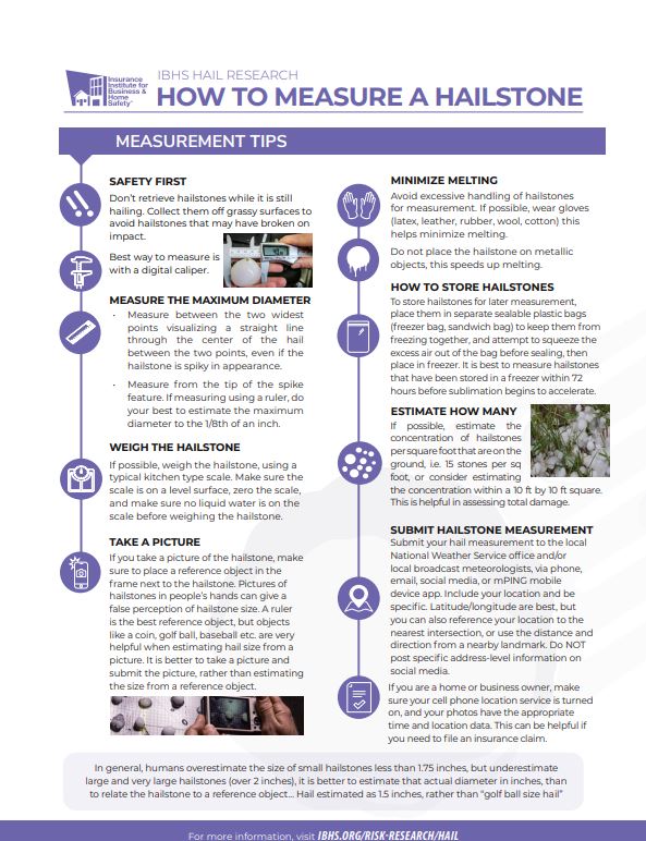 Hailstones: Field Research – Insurance Institute for Business & Home Safety