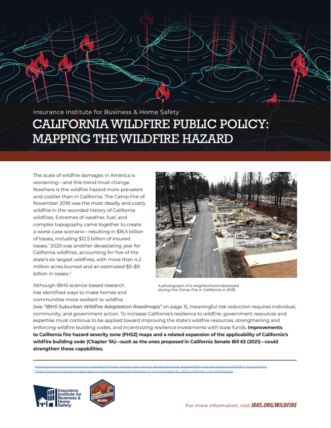 Wildfire Public Policy – Insurance Institute for Business & Home Safety